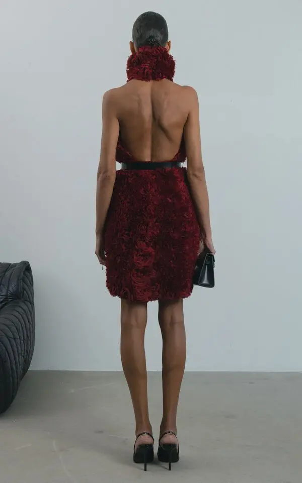 Arakii Exclusive Ruffled Halter Mini Dress