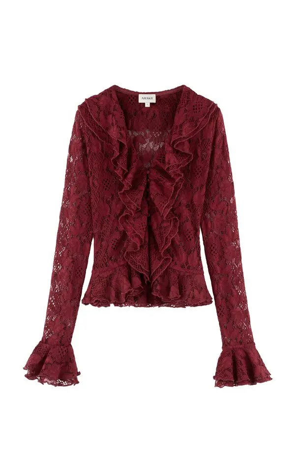 Arakii Exclusive Lace Frill Top - Red