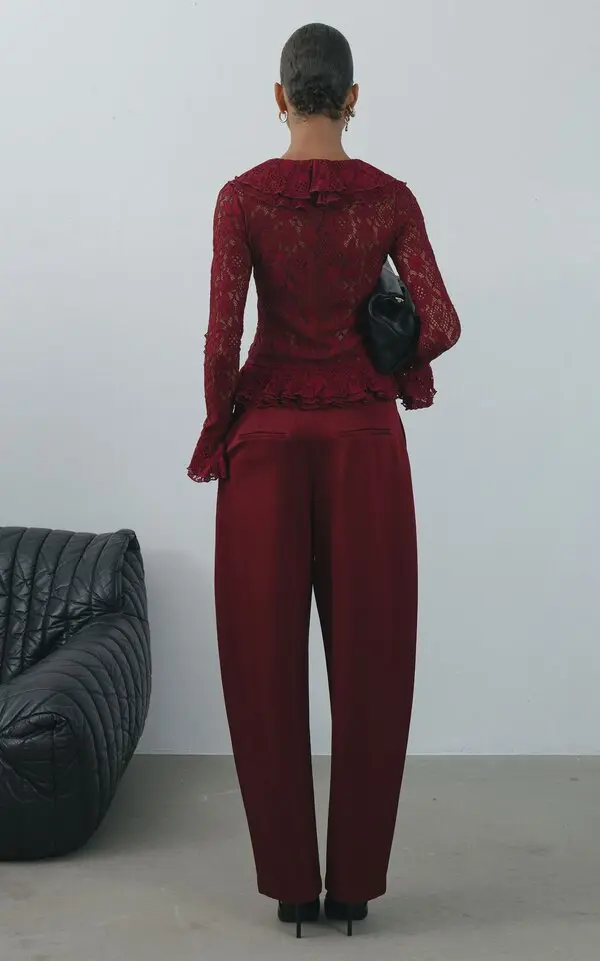 Arakii Exclusive Lace Frill Top - Red
