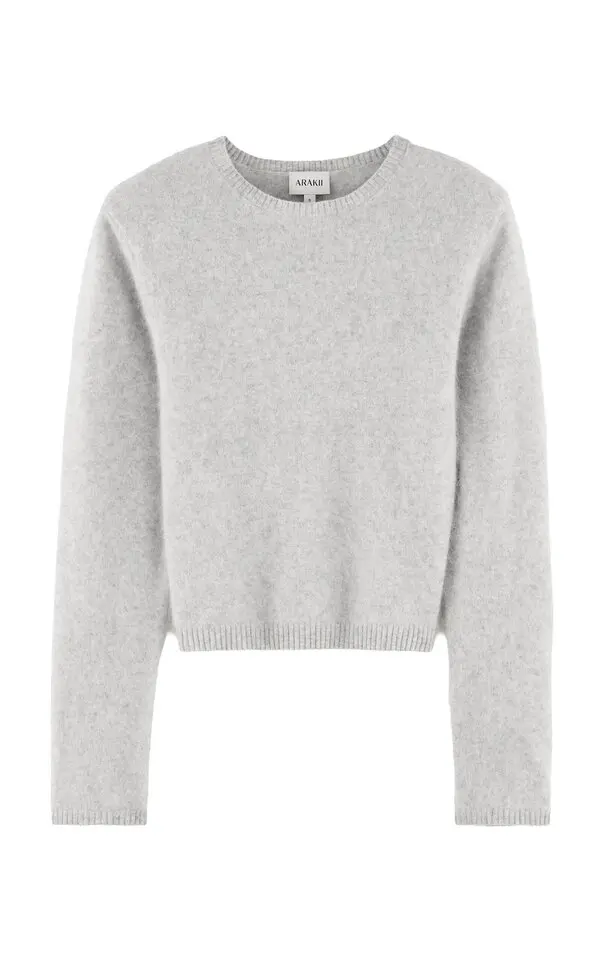 Arakii Exclusive Structured Shoulder Knit Wool-cashmere Top