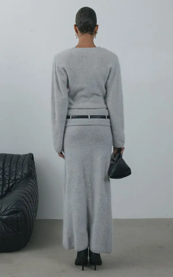 Arakii Exclusive Structured Shoulder Knit Wool-cashmere Top
