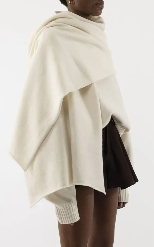 Arakii Exclusive Knitted Wool Scarf - Off-white
