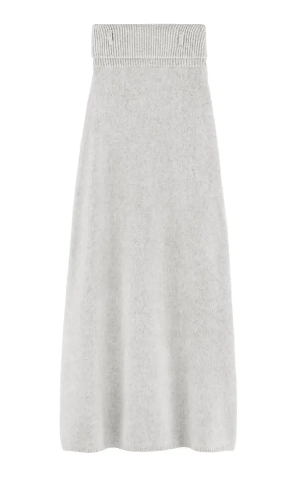 Arakii Exclusive Ribbed Foldover Wool-cashmere Maxi Skirt