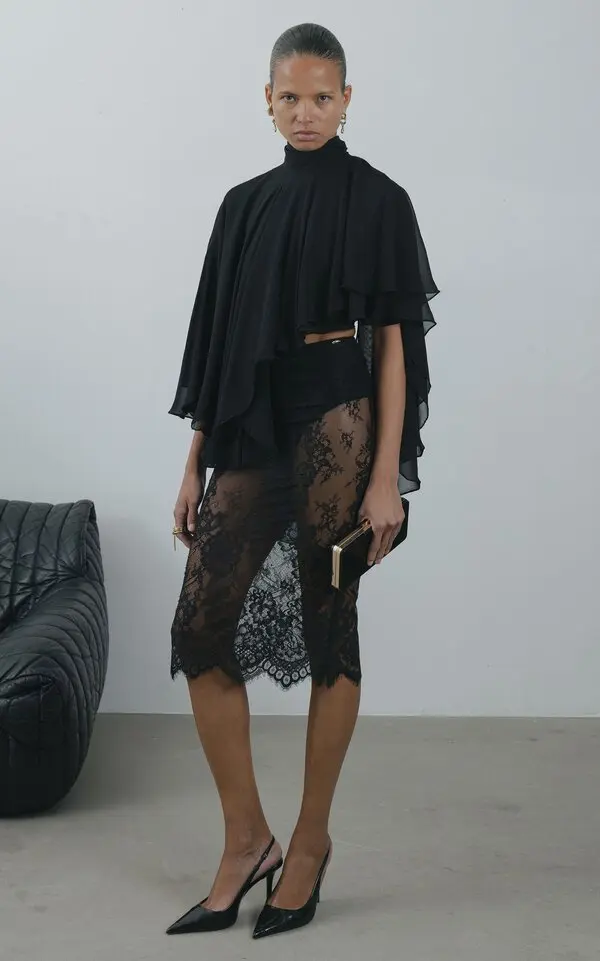 Arakii Exclusive Flowy Asymmetric Silk Cape