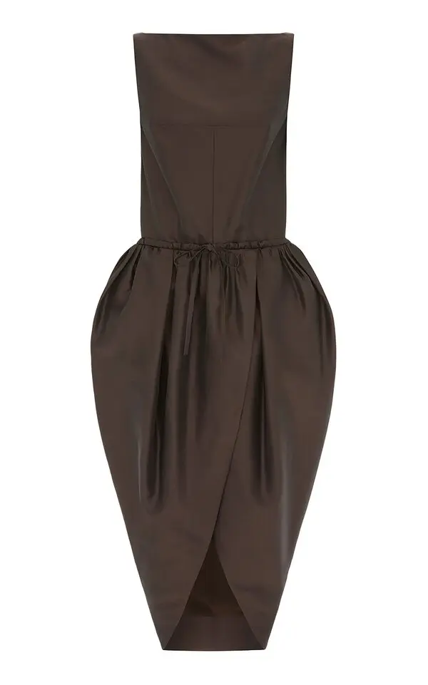 16Arlington Iliona Silk Midi Dress - Brown