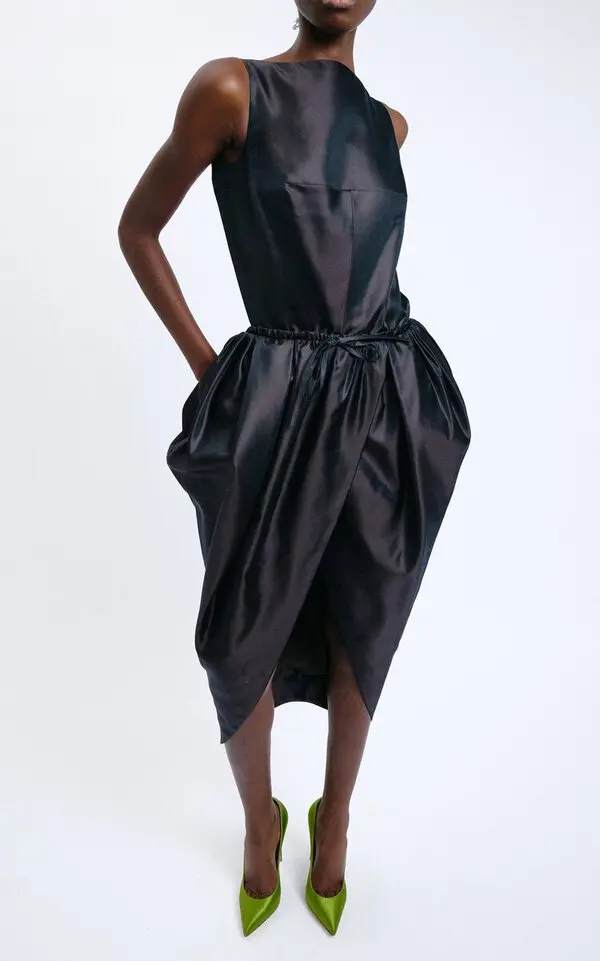 16Arlington Iliona Silk Midi Dress - Brown