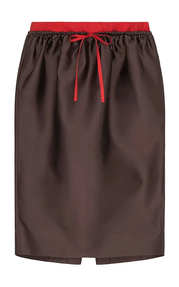 16Arlington Elyra Silk Midi Skirt - Brown