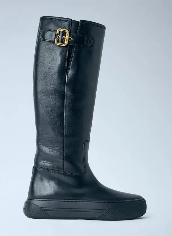 Chloé Delia Leather Boots - Black