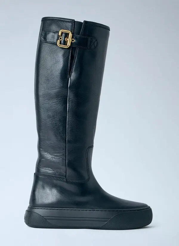 Chloé Delia Leather Boots - Black