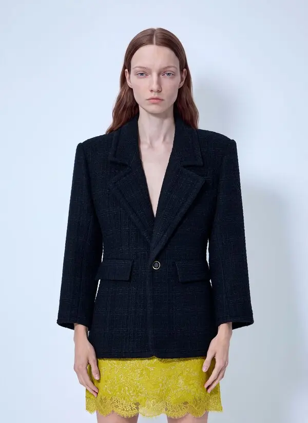 Saint Laurent Single-breasted Jacket In Tweed
