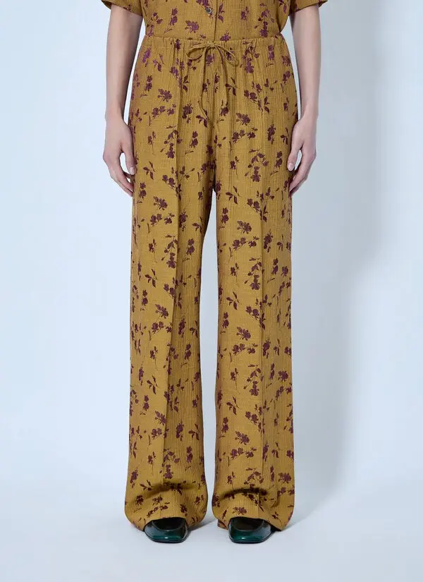 Dries Van Noten Floral Wide-leg Trousers