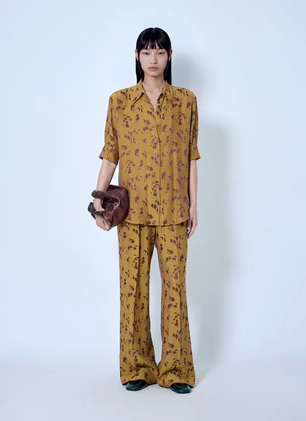 Dries Van Noten Floral Wide-leg Trousers