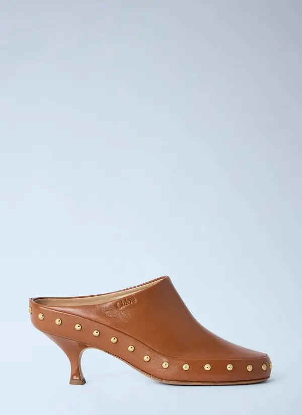 Chloé Junie Heeled Mules - Brown