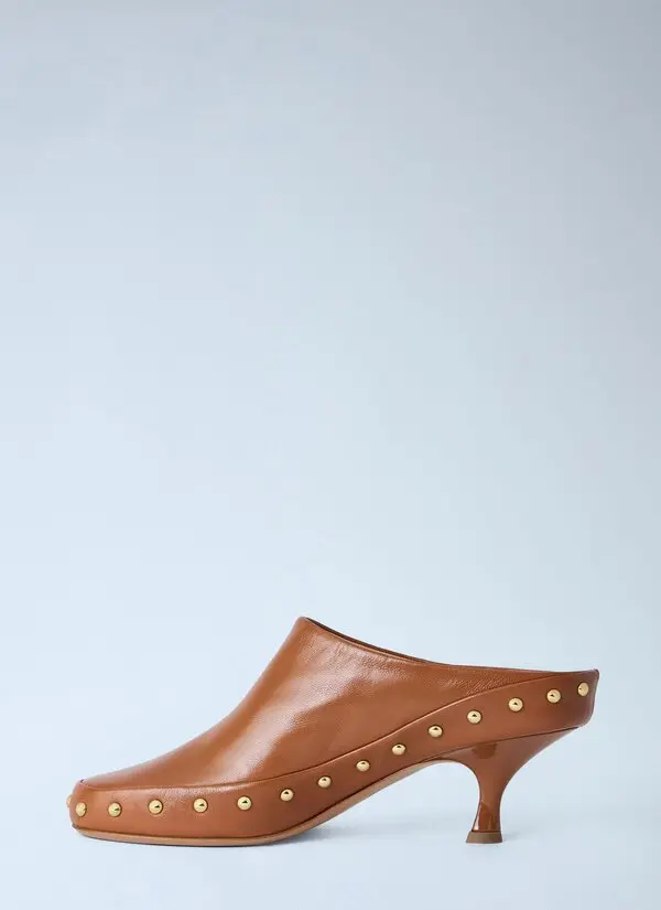 Chloé Junie Heeled Mules - Brown