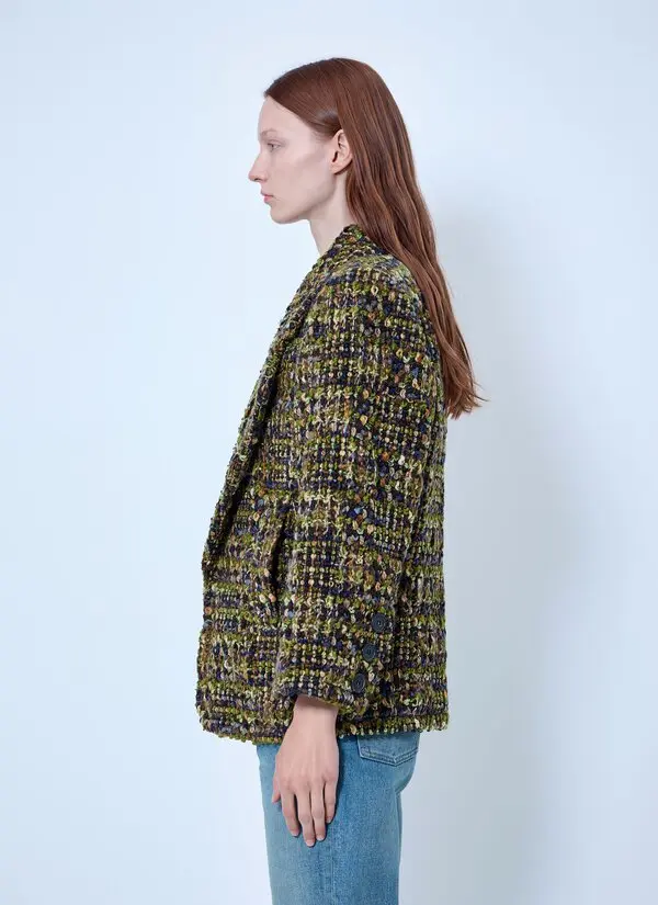 Saint Laurent Single-breasted Jacket In Tweed