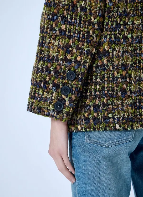 Saint Laurent Single-breasted Jacket In Tweed