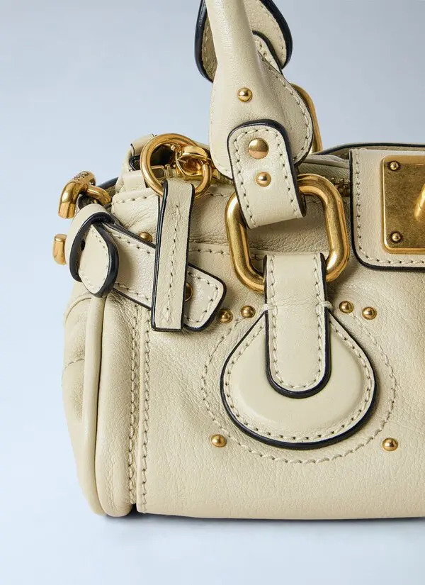 Chloé Small Paddington Grained Leather Shoulder Bag - Cream