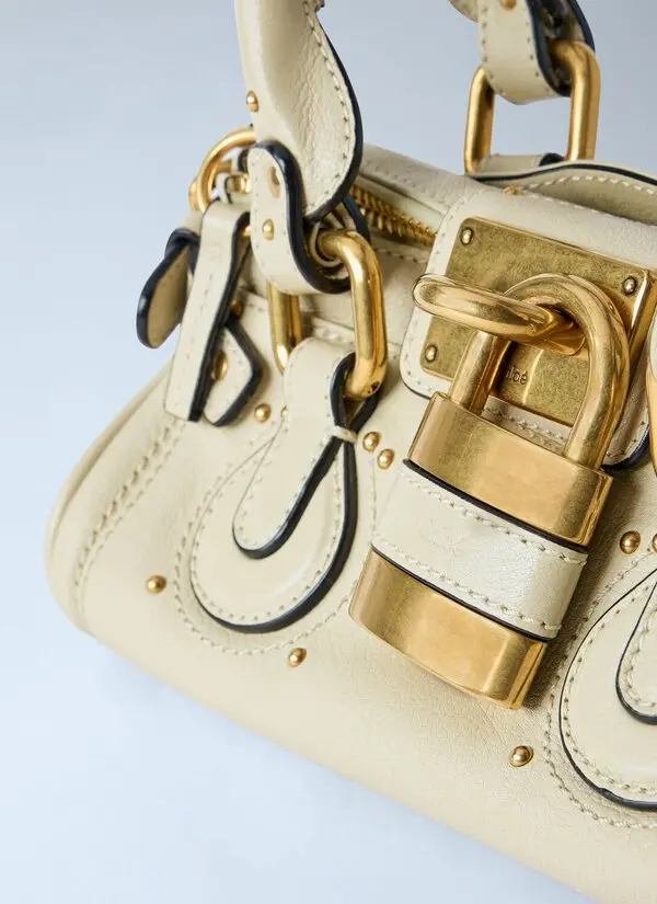 Chloé Small Paddington Grained Leather Shoulder Bag - Cream