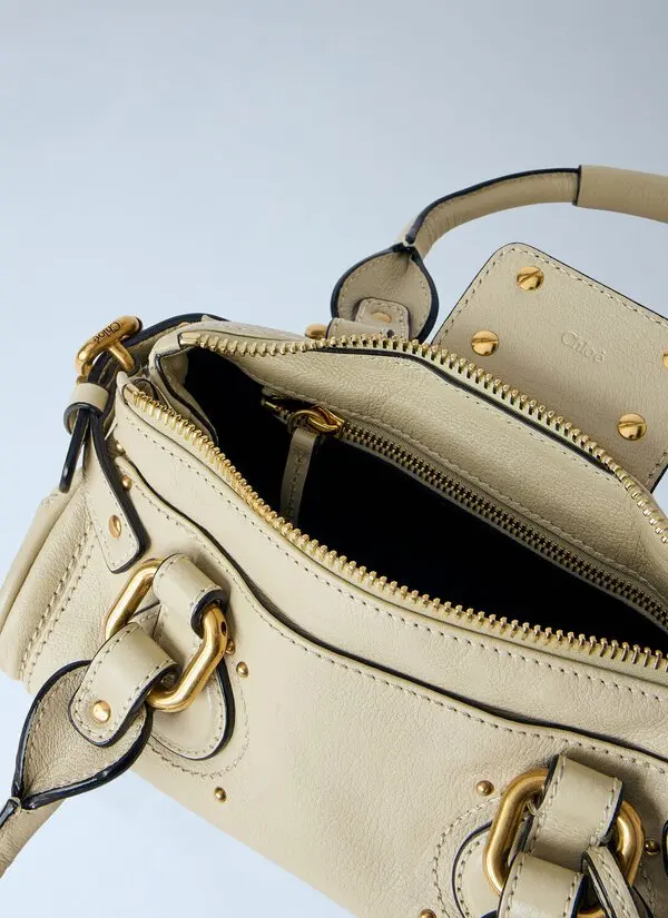 Chloé Small Paddington Grained Leather Shoulder Bag - Cream