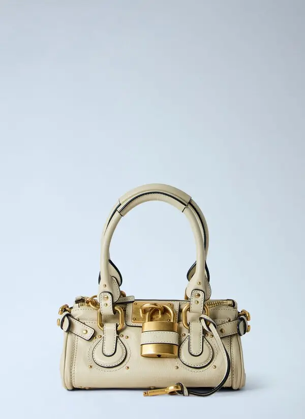 Chloé Small Paddington Grained Leather Shoulder Bag - Cream