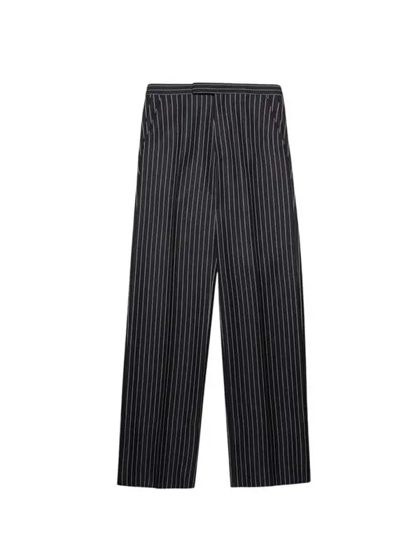 TOM FORD Colbert High-waisted Wide-leg Trousers In A British Stripe Pa - Black