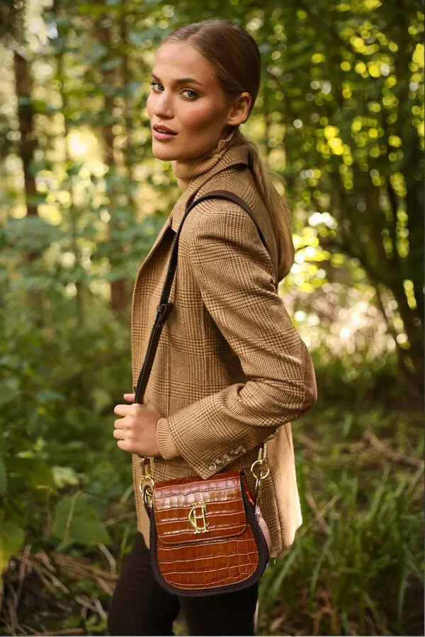 Holland Cooper Chelsea Saddle Bag Croc