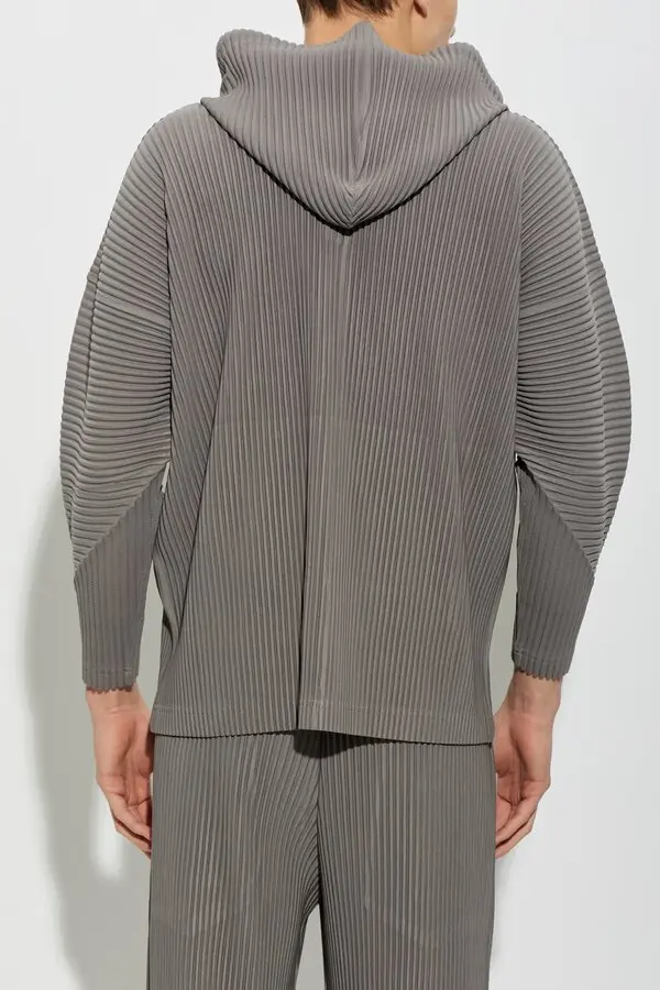 Issey Miyake Pleated Hooded Sweatshirt