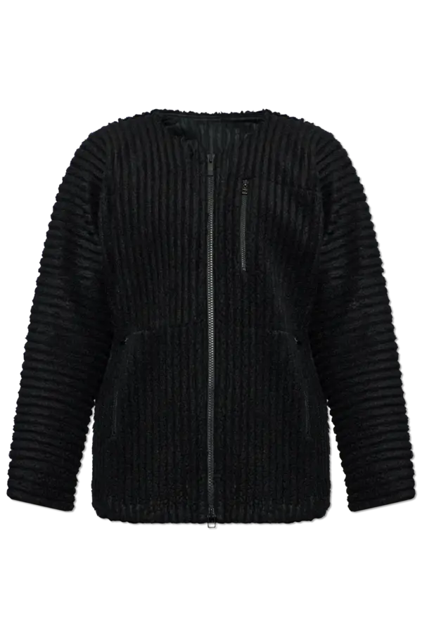 Issey Miyake Pleated Jacket With Pockets - Black