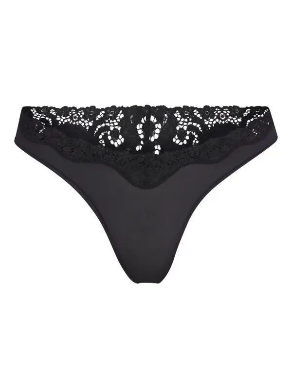 SKIMS Laced Thong Briefs - Black