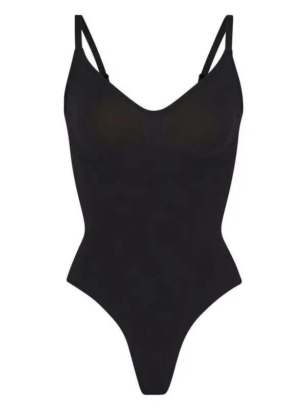 SKIMS Seamless Thong Bodysuit - Black