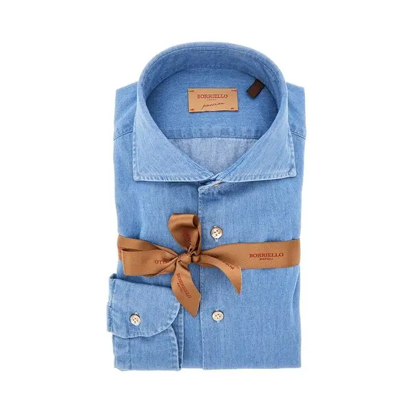 BORRIELLO NAPOLI Lightweight Denim Shirt - Blue