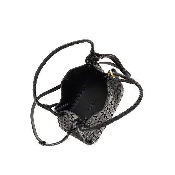 Bottega Veneta Intrecciato Leather Medium 'parachute' Bag - Black