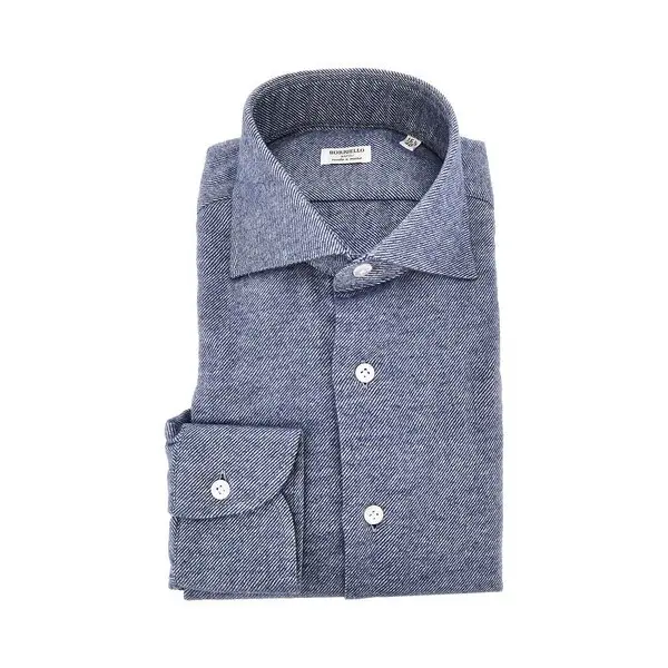BORRIELLO NAPOLI Diagonal Striped Twill Shirt