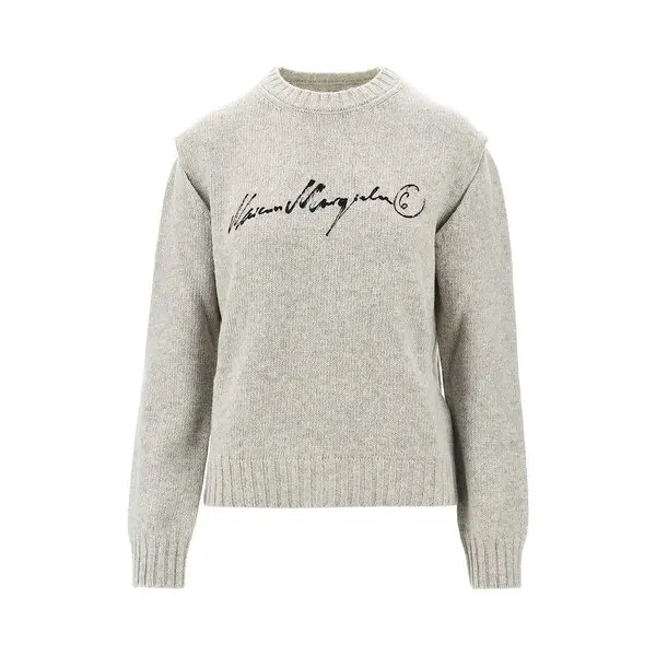 MAISON MARGIELA Calligraphic Print Weater - Grey