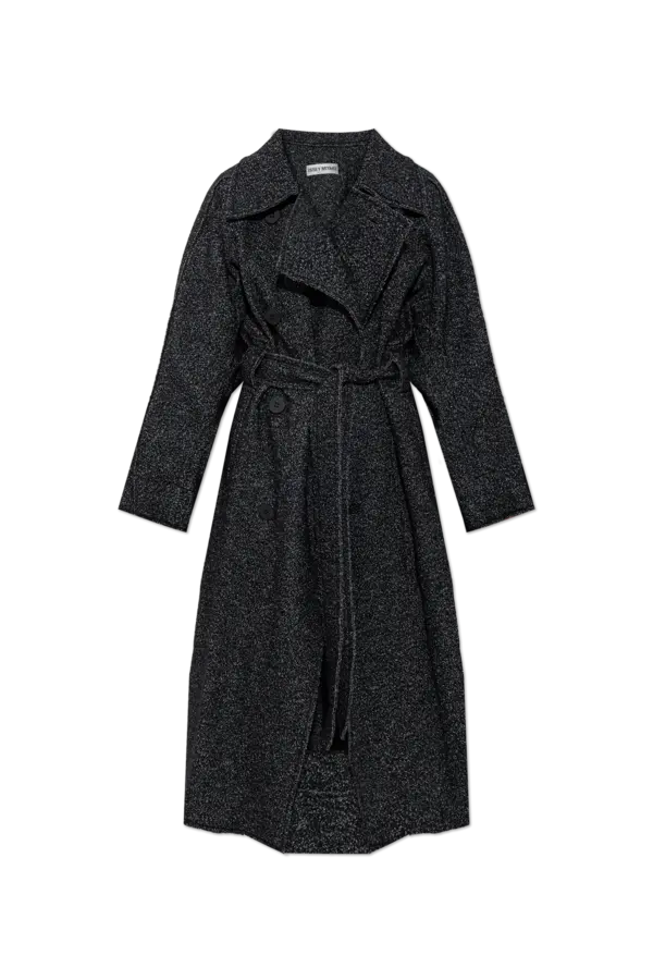 Issey Miyake Double-breasted Coat With Belt - Grey