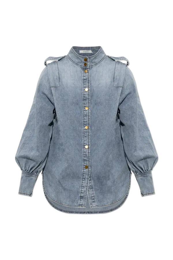 Zimmermann Denim Shirt With Logo Buttons - Blue