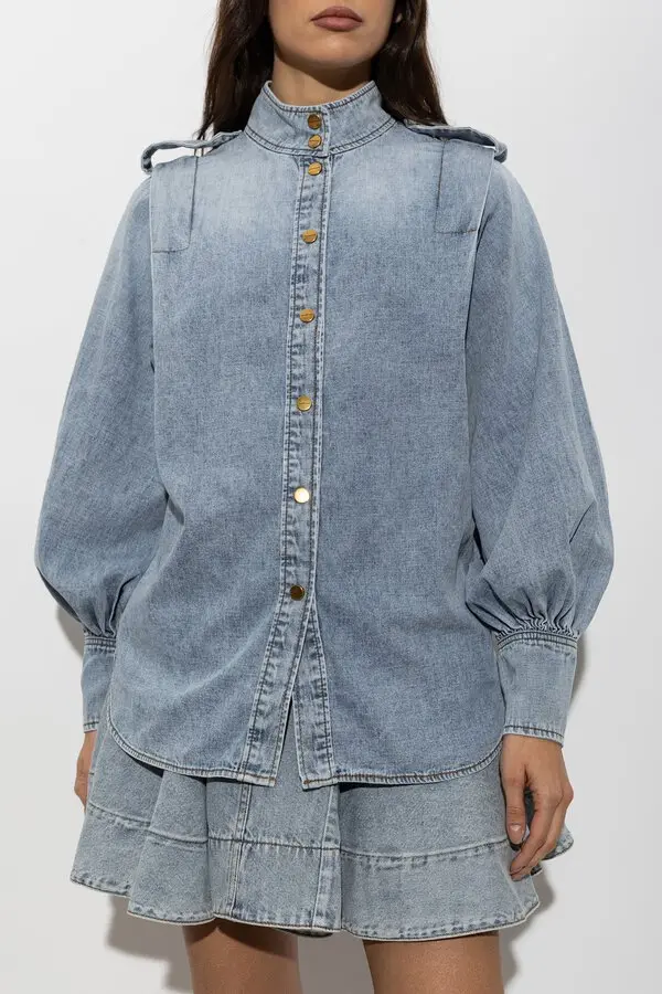 Zimmermann Denim Shirt With Logo Buttons