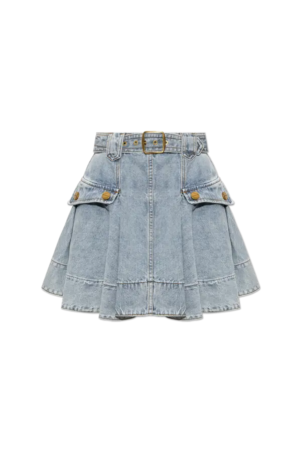 Zimmermann Denim Skirt With A Belt - Blue