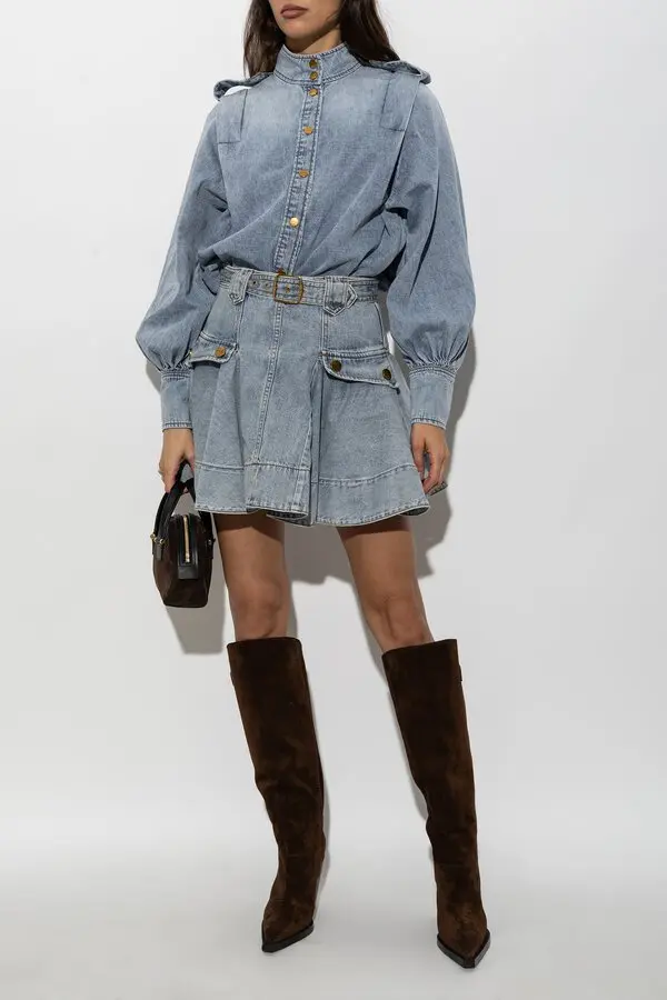 Zimmermann Denim Skirt With A Belt