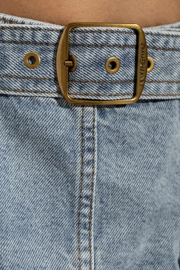 Zimmermann Denim Skirt With A Belt