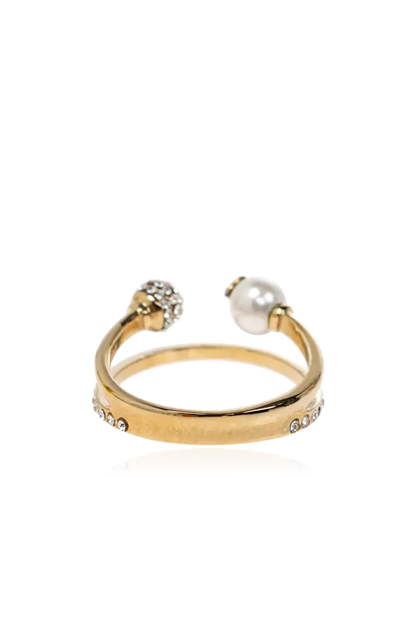 JIMMY CHOO Brass Ring With Crystals
