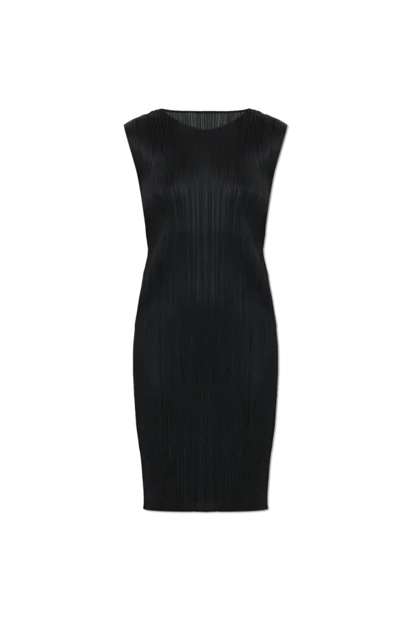 Issey Miyake Pleated Sleeveless Dress - Black