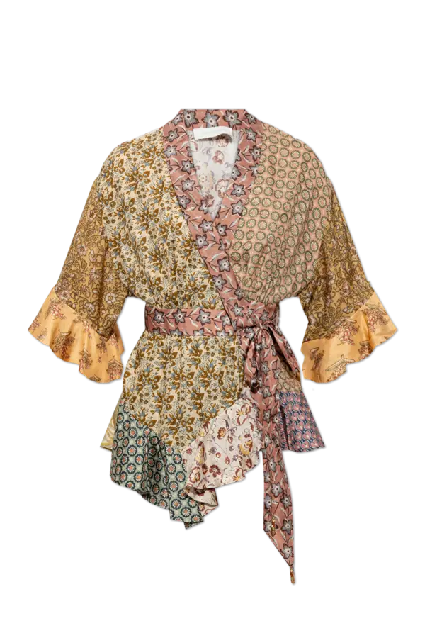 Zimmermann Silk Wrap Top - Multicolour
