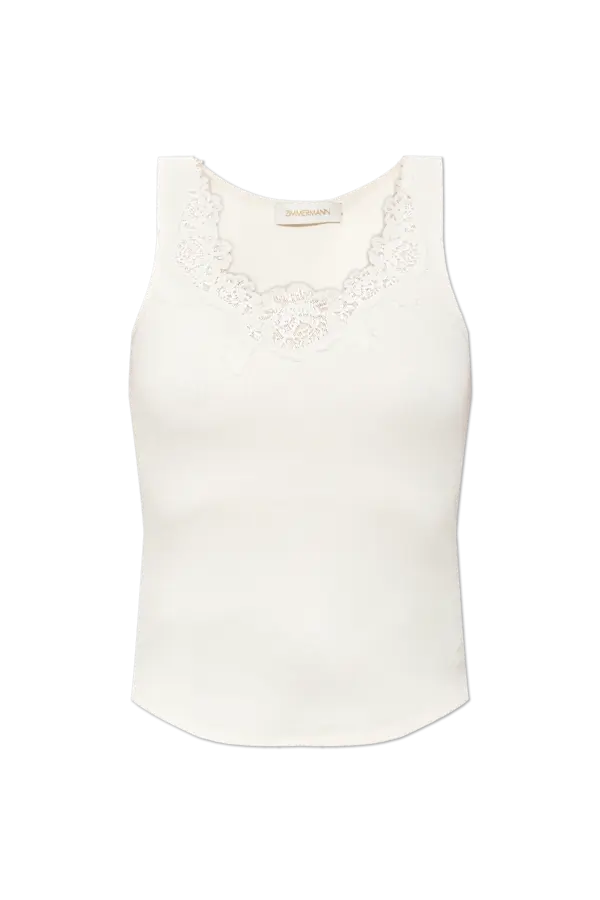 Zimmermann Lace-trimmed Top - Cream