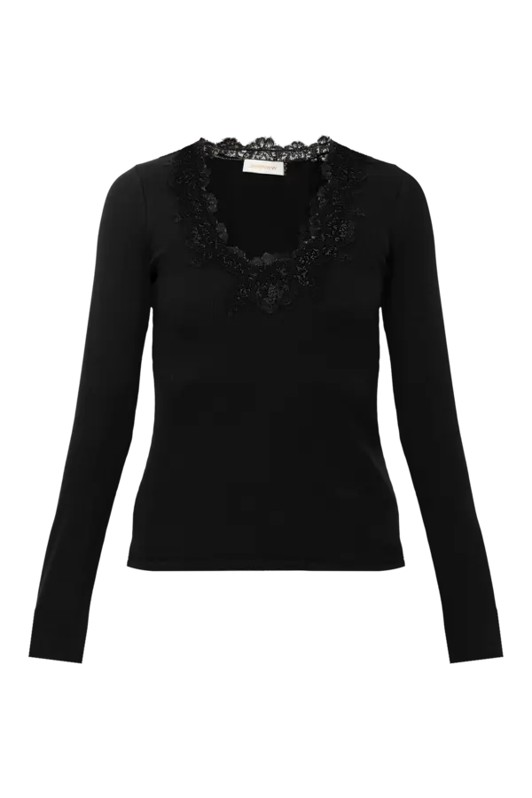 Zimmermann Long Sleeve Top - Black