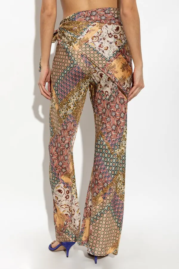 Zimmermann Silk Trousers With Decorative Scarf
