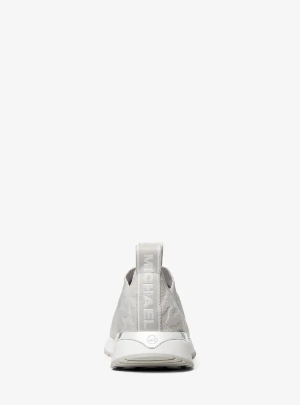 Michael Kors Bodie Logo Embossed Stretch Knit Slip-on Trainer In Size By