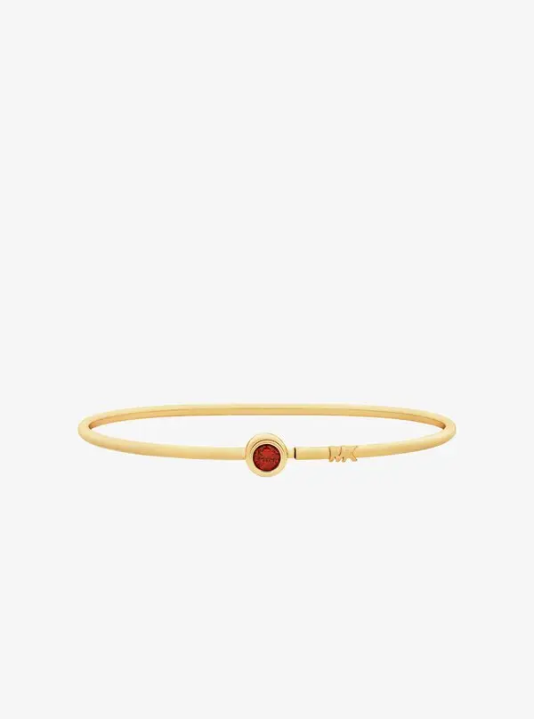 Michael Kors Round Stone Bangle In By - Gold
