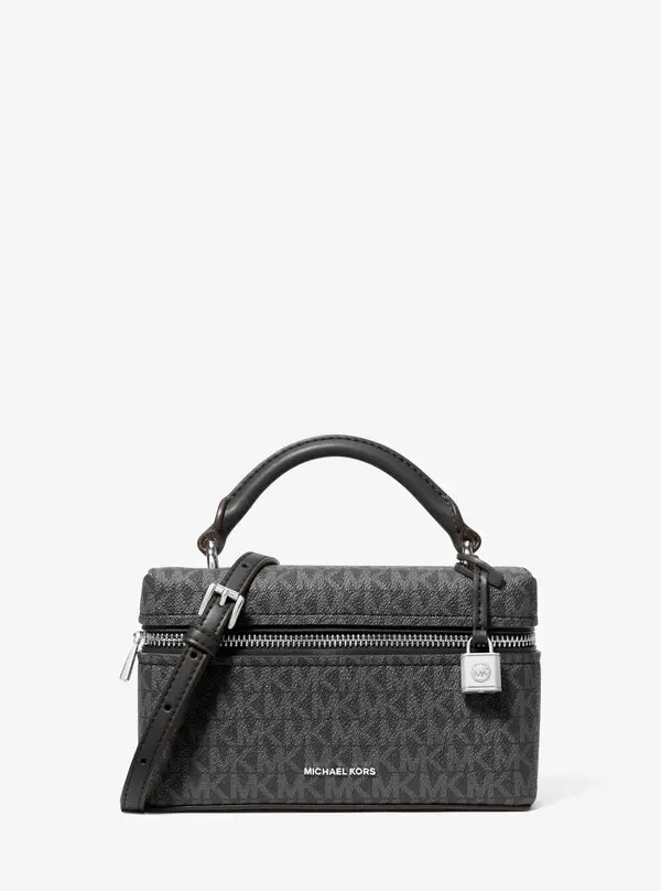 Michael Kors Jana Extra-small Signature Logo Convertible Crossbody Bag In By - Black