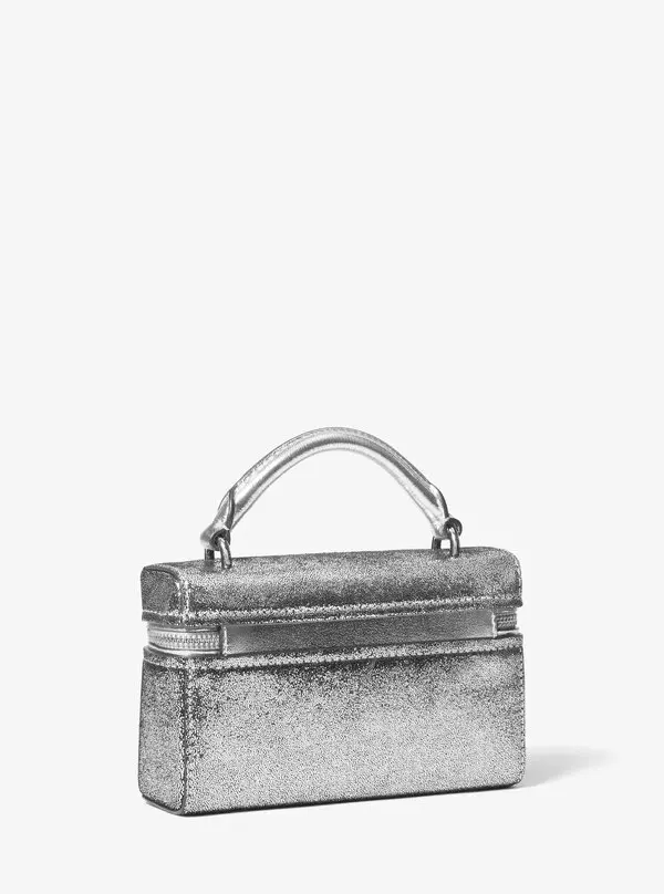 Michael Kors Jana Extra-small Metallic Leather Crossbody Bag In By